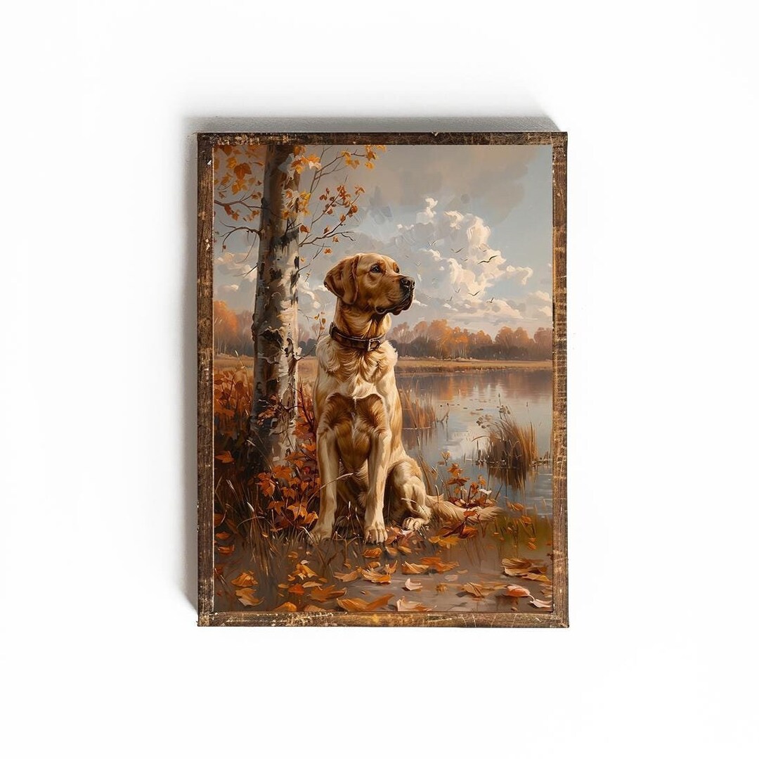 Yellow Labrador Retriever Printable Yellow Lab Wall Art Duck Dog Wall ...