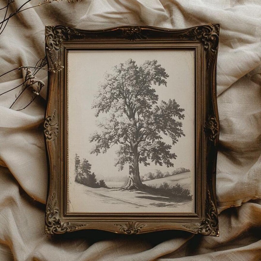 Vintage Tree Print Cottagecore Art Print Vintage Art Printable Wall Art ...