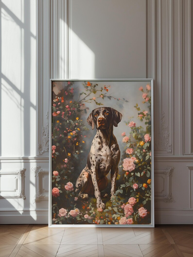 GSP Printable German Shorthaired Pointer Wall Art Vintage Dog Art ...