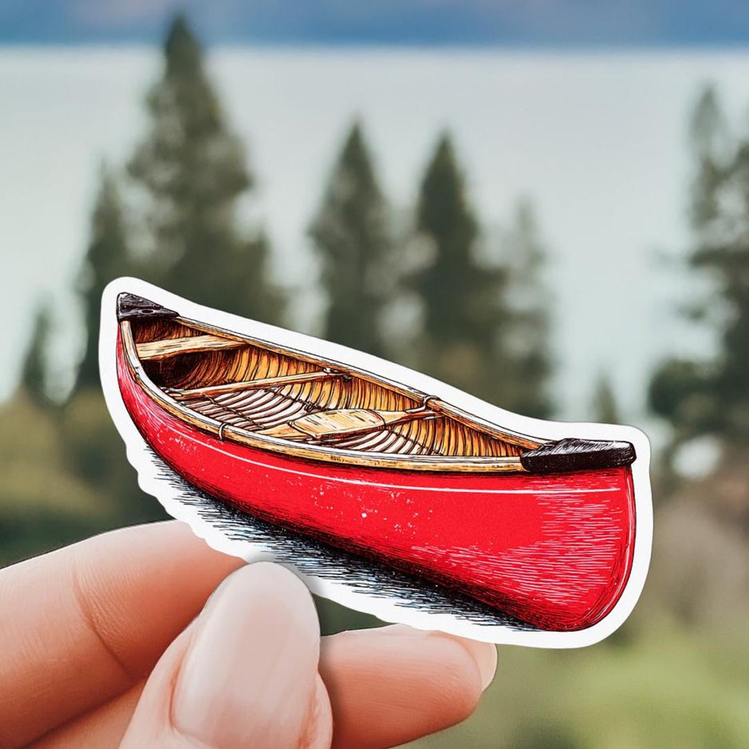 Red Canoe Sticker for Cooler Sticker for Man Gift for Outdoorsy People ...