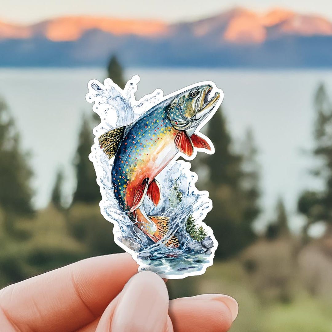 Brook Trout Sticker, Waterproof Vinyl Fishing Decal - Etsy