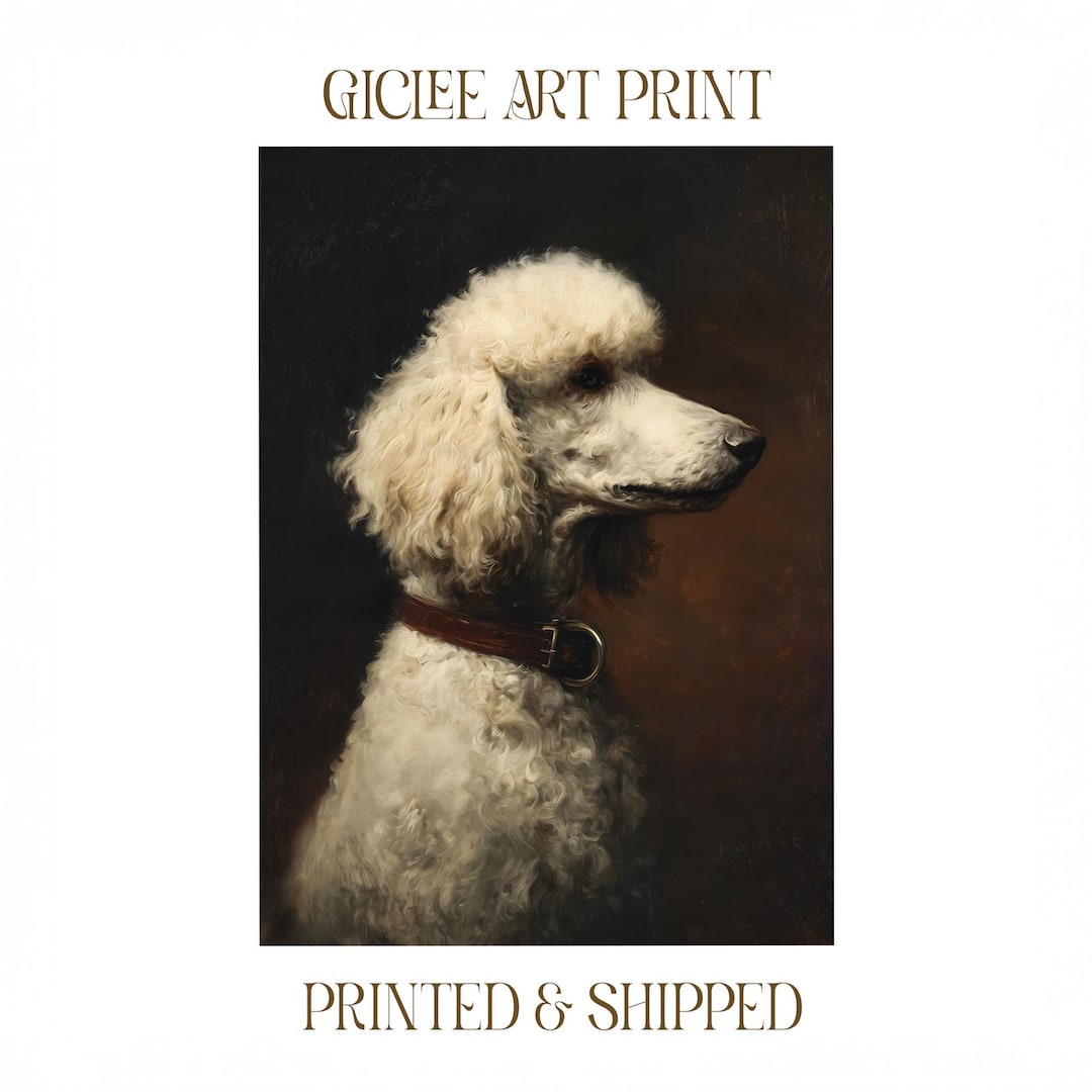 White Poodle Art Print Standard Poodle Wall Art for Cabin Decor Duck ...
