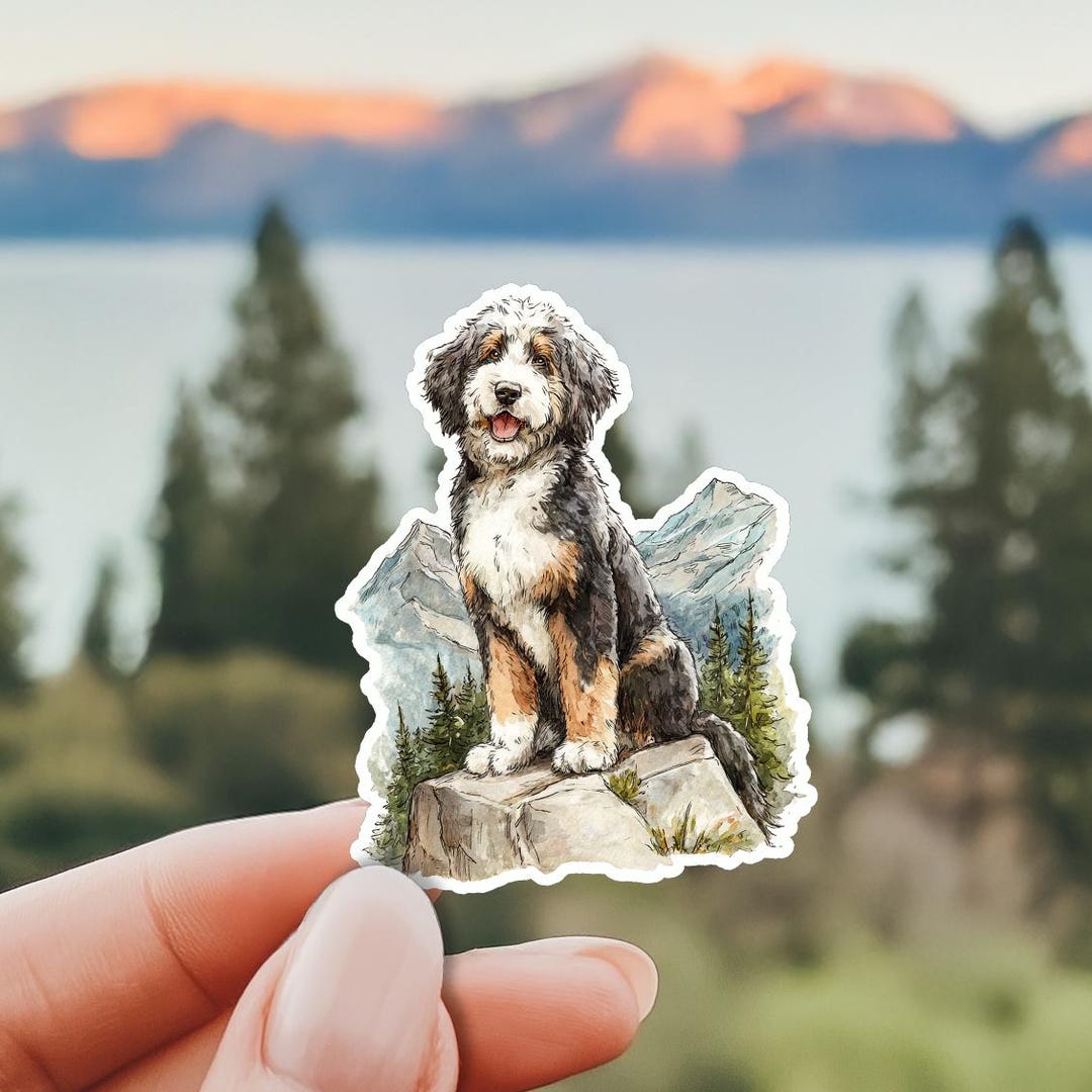 Bernedoodle Sticker - Waterproof Dog Mom Gift - Etsy