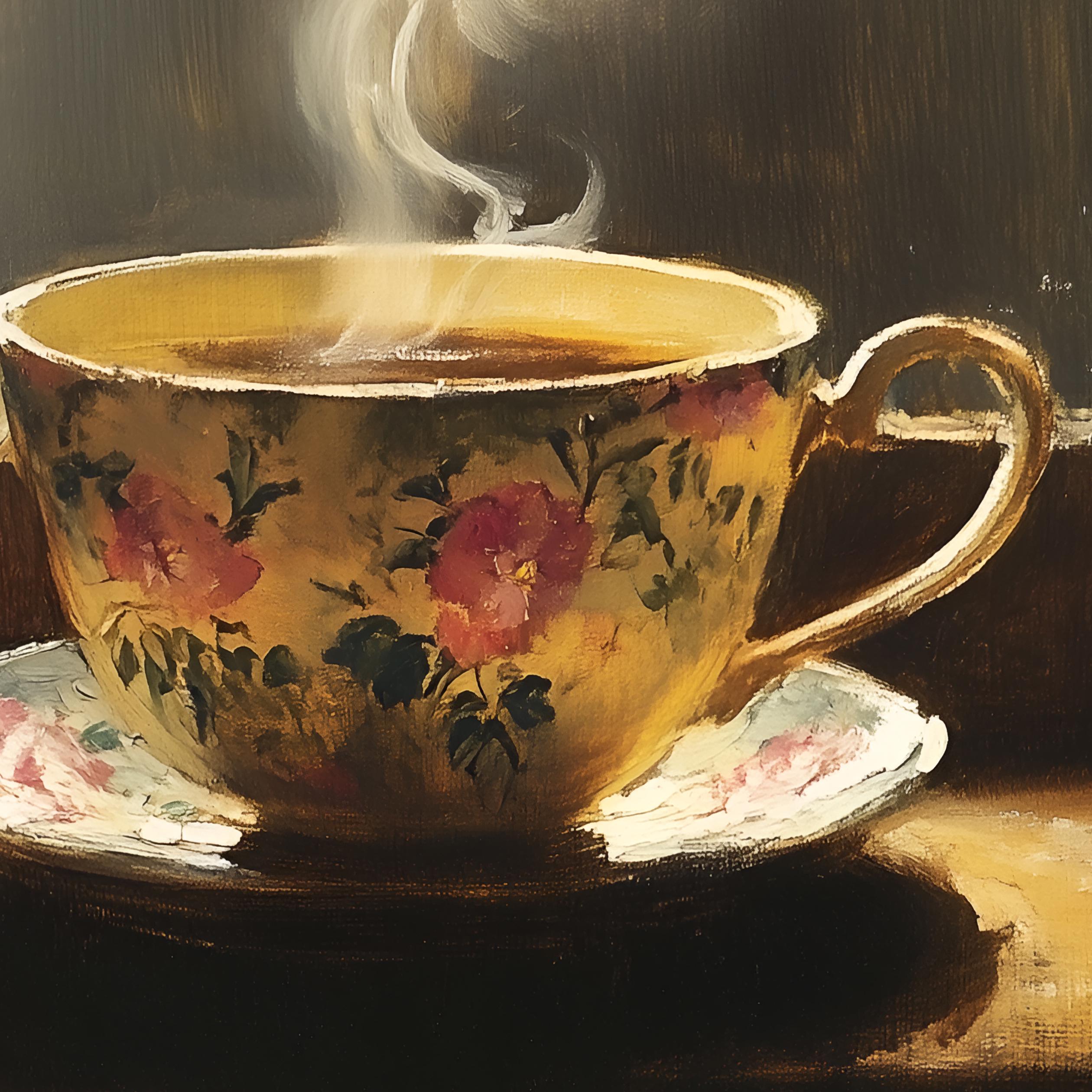 Teacup Printable Tea Wall Art for Kitchen Decor Moody Wall Art Coffee ...