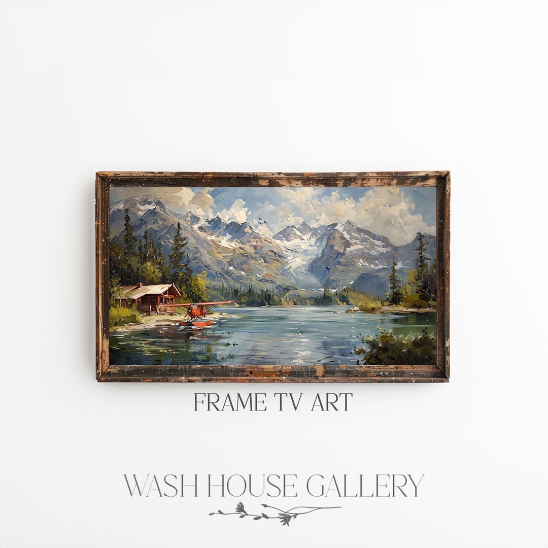 Alaska Cabin and Seaplane Artwork | Samsung Frame TV Art of Alaska ...