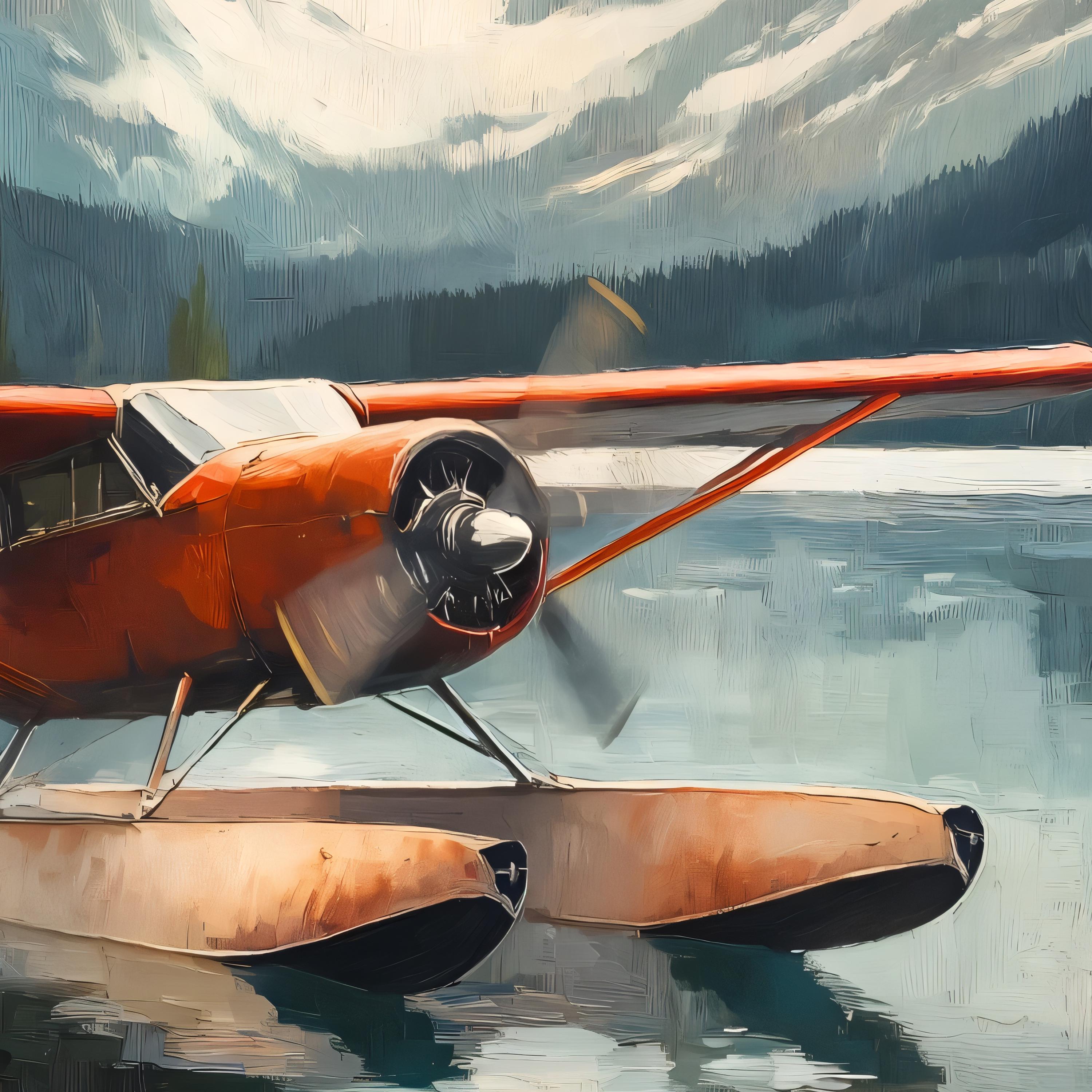Floatplane Printable Seaplane Airplane Wall Art Vintage Aviation Decor ...