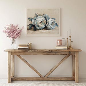 BLUE FLORAL PRINTABLE Art Cottagecore Wall Art Blue Cottagecore Flower ...