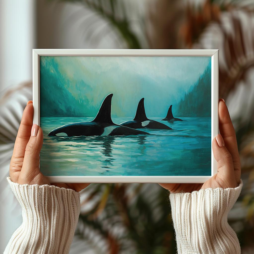 ORCA WHALE ART Killer Whale Printable Wall Art Blue Wall Art Ocean Art ...