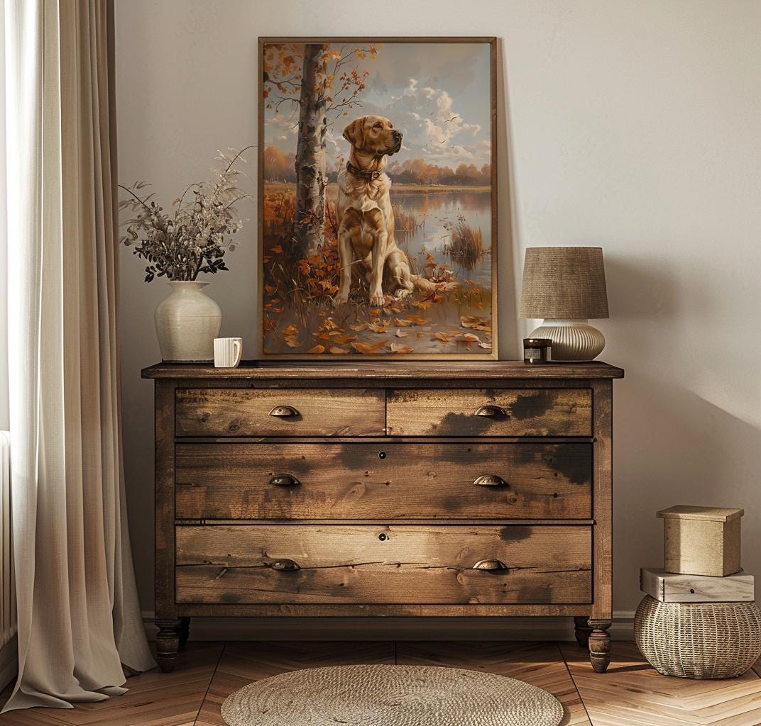 Yellow Labrador Retriever Printable Yellow Lab Wall Art Duck Dog Wall ...