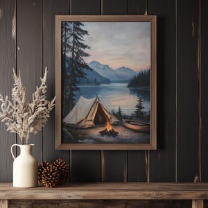 Camping Wall Art for Cabin Decor Rustic Wall Decor Vintage Camp Art ...
