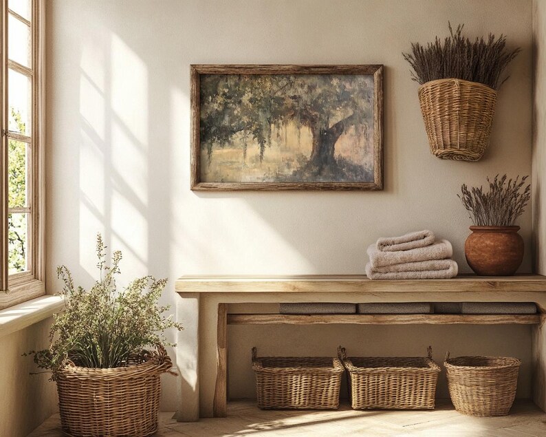 Live Oak Tree Printable Cottagecore Wall Art for Entryway Decor Vintage ...