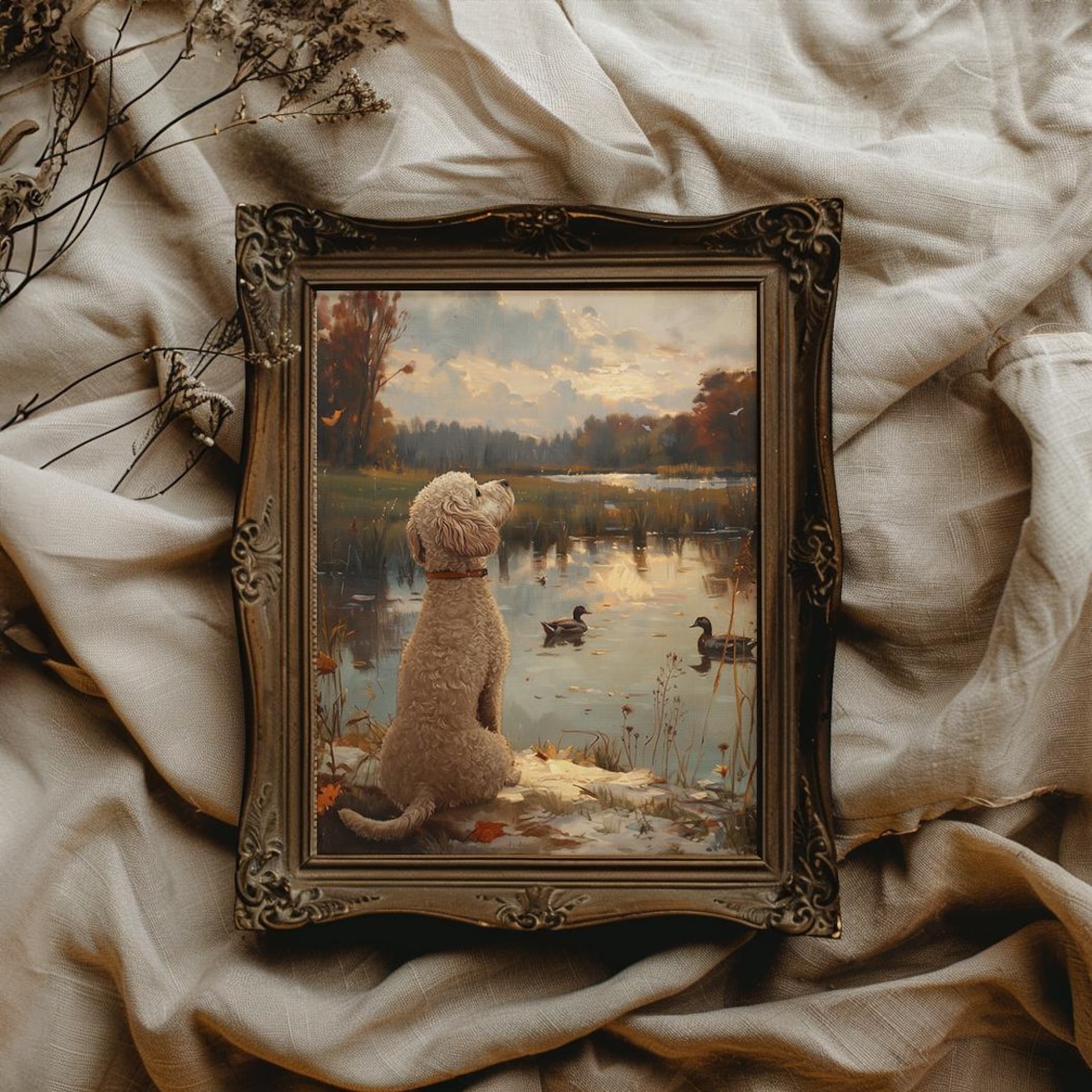 Golden Doodle Printable Doodle Dog Art Cabin Wall Art Hunting Decor ...
