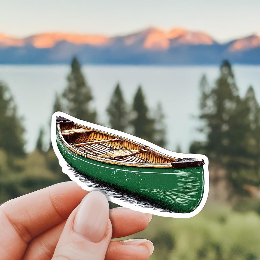 Green Canoe Sticker for Cooler Sticker for Man Gift for Outdoorsy ...