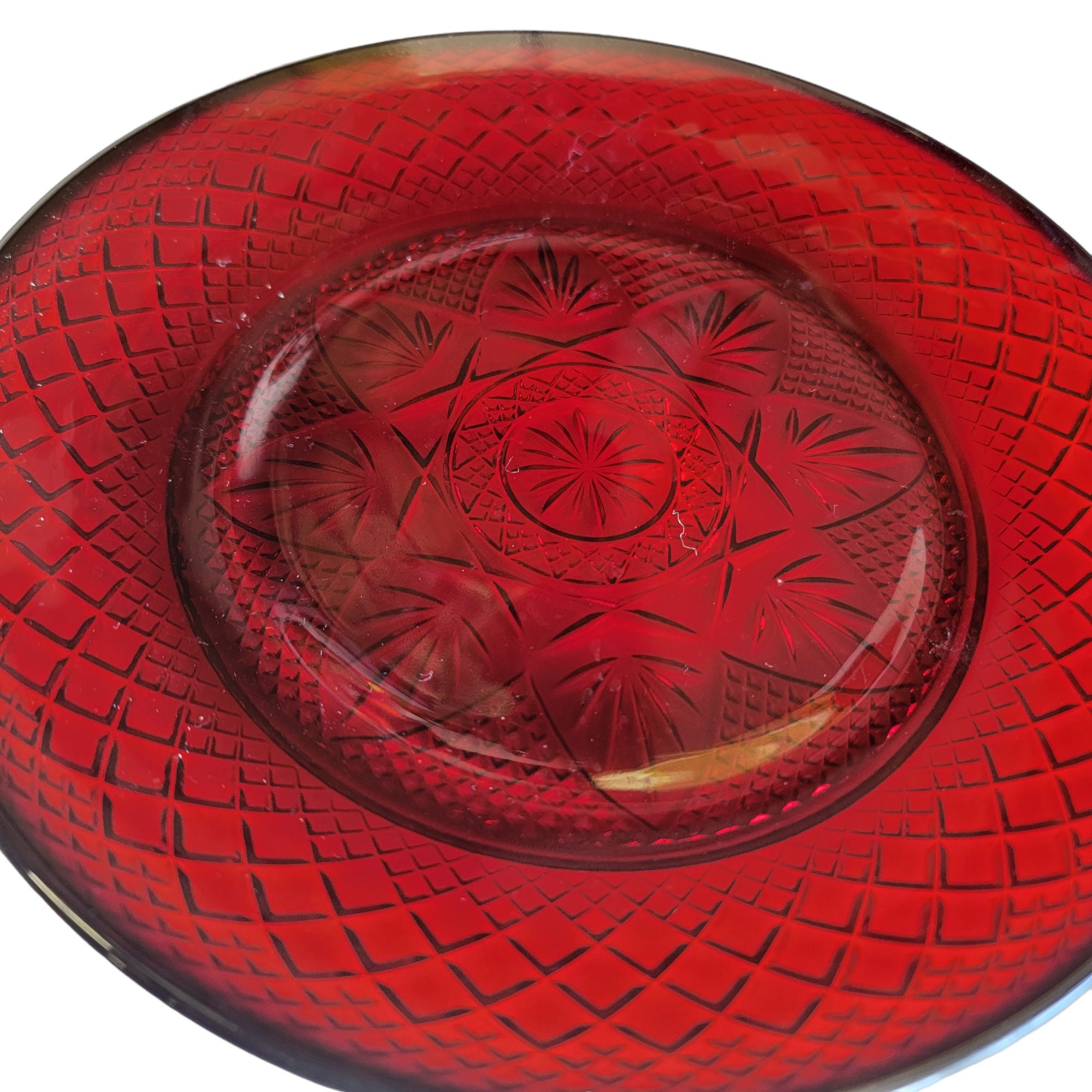 Vtg Luminarc Arcoroc Ruby Red Dinner Plates 8" Glass Plates Set of 4 ...