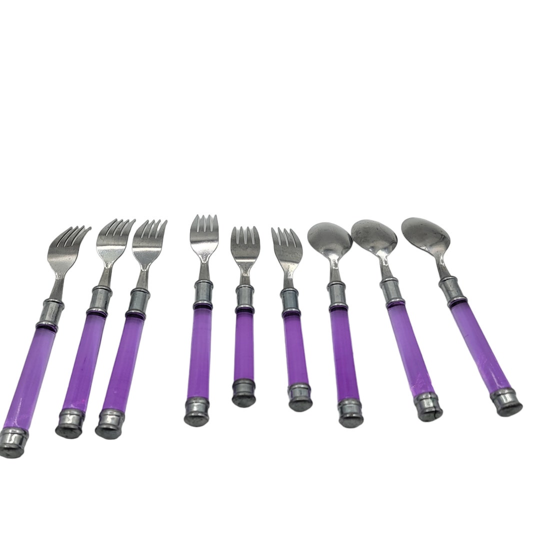 Vintage Acrylic Lucite Handle Flatware Rare - Etsy