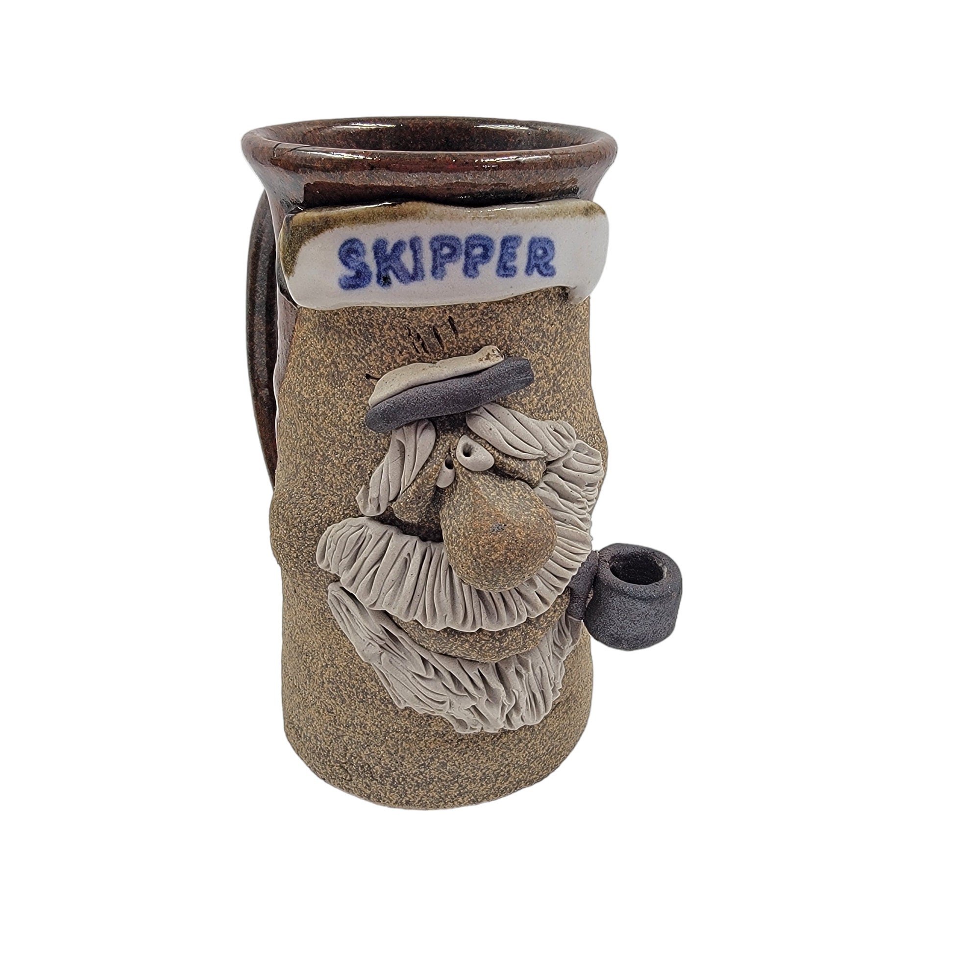 Art Pottery Face Mug Skipper With Pipe Coffee Cup - Etsy