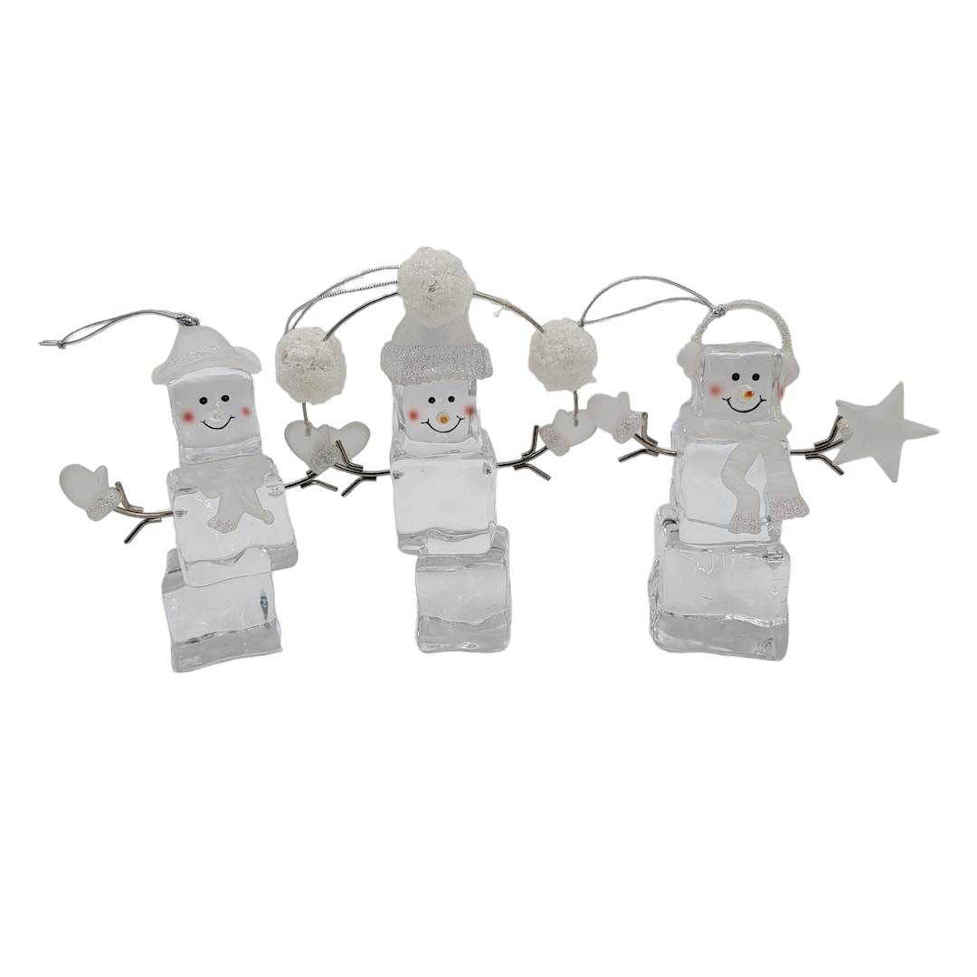 Vintage Acrylic Ice Cube Snowmen - Etsy