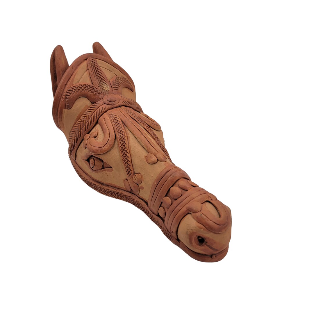 Vintage MCM Red Clay Studio Pottery Horse Head Wall Pocket Vase - Etsy
