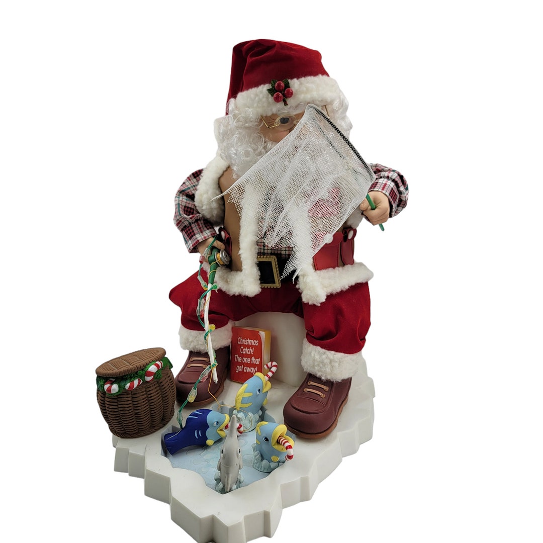 Vintage Telco Animated Christmas Fishing Santa Decor - Etsy