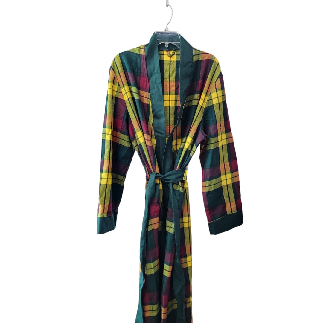 Rare Vintage Craftmade Scottish Wool Plaid Robe/dressing Gown - Etsy