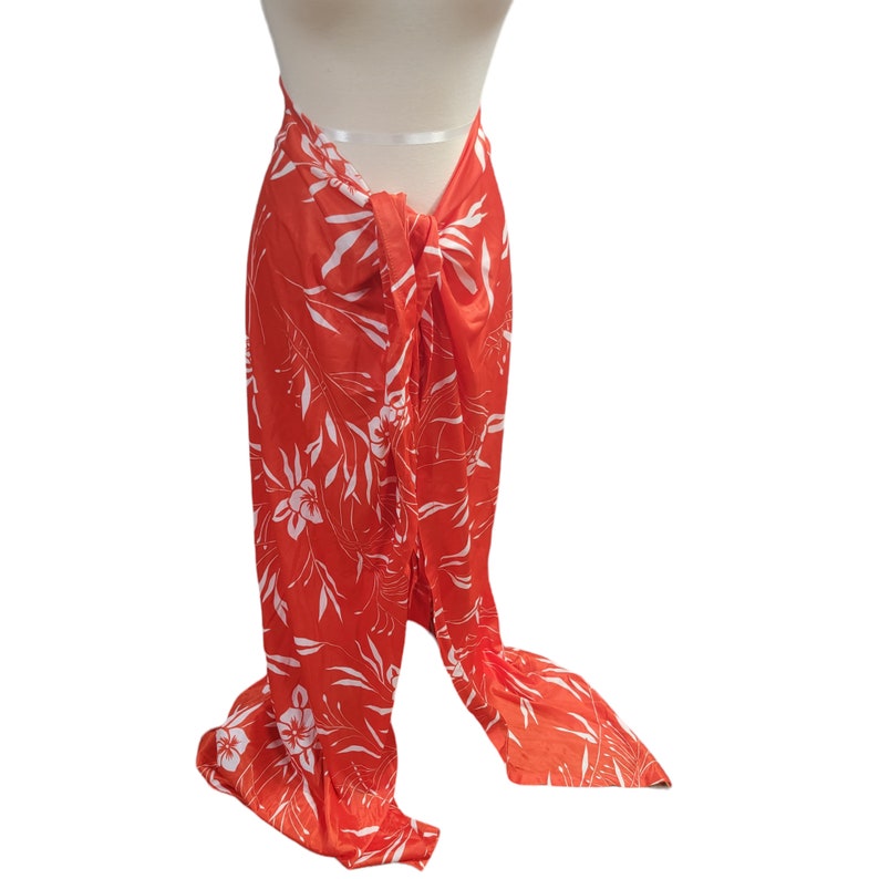 Vintage Kamehameha Red and White Sarong Wrap Skirt Dress - Etsy