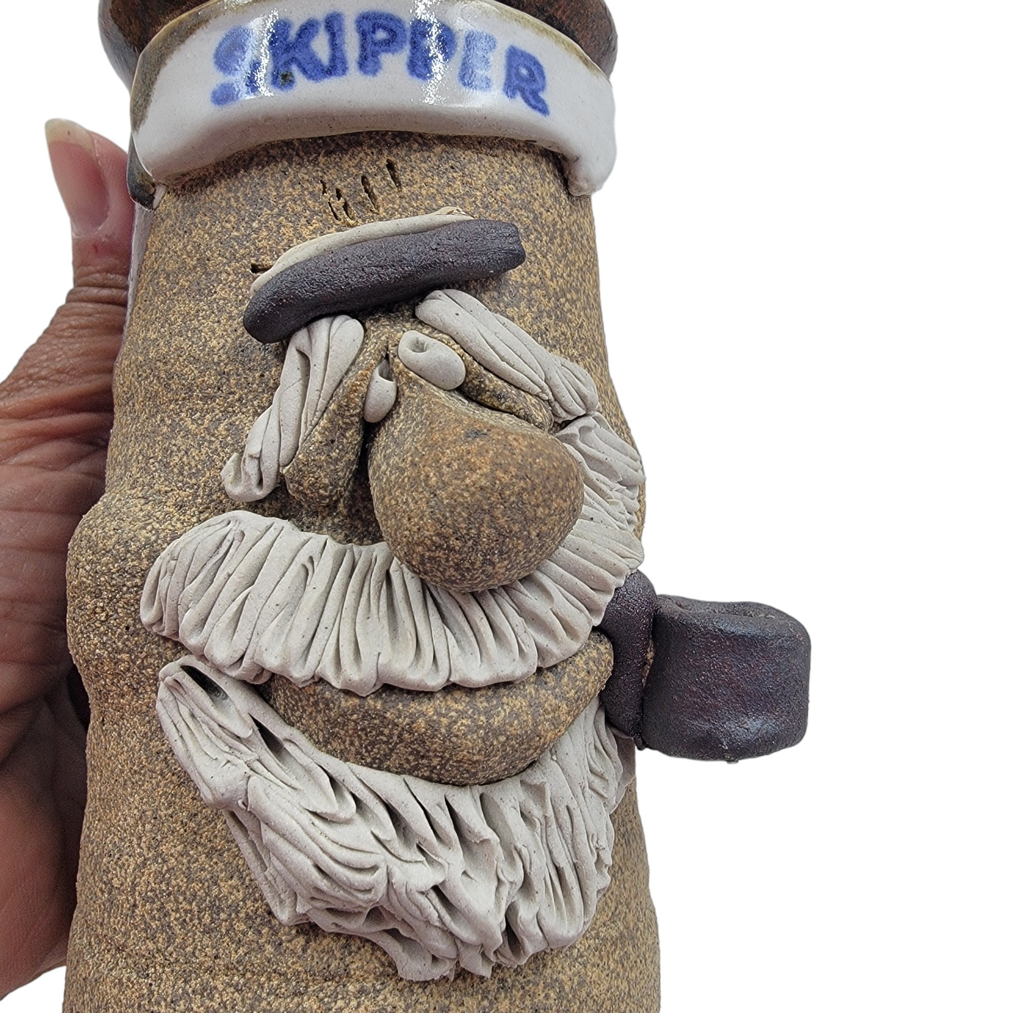 Art Pottery Face Mug Skipper With Pipe Coffee Cup - Etsy
