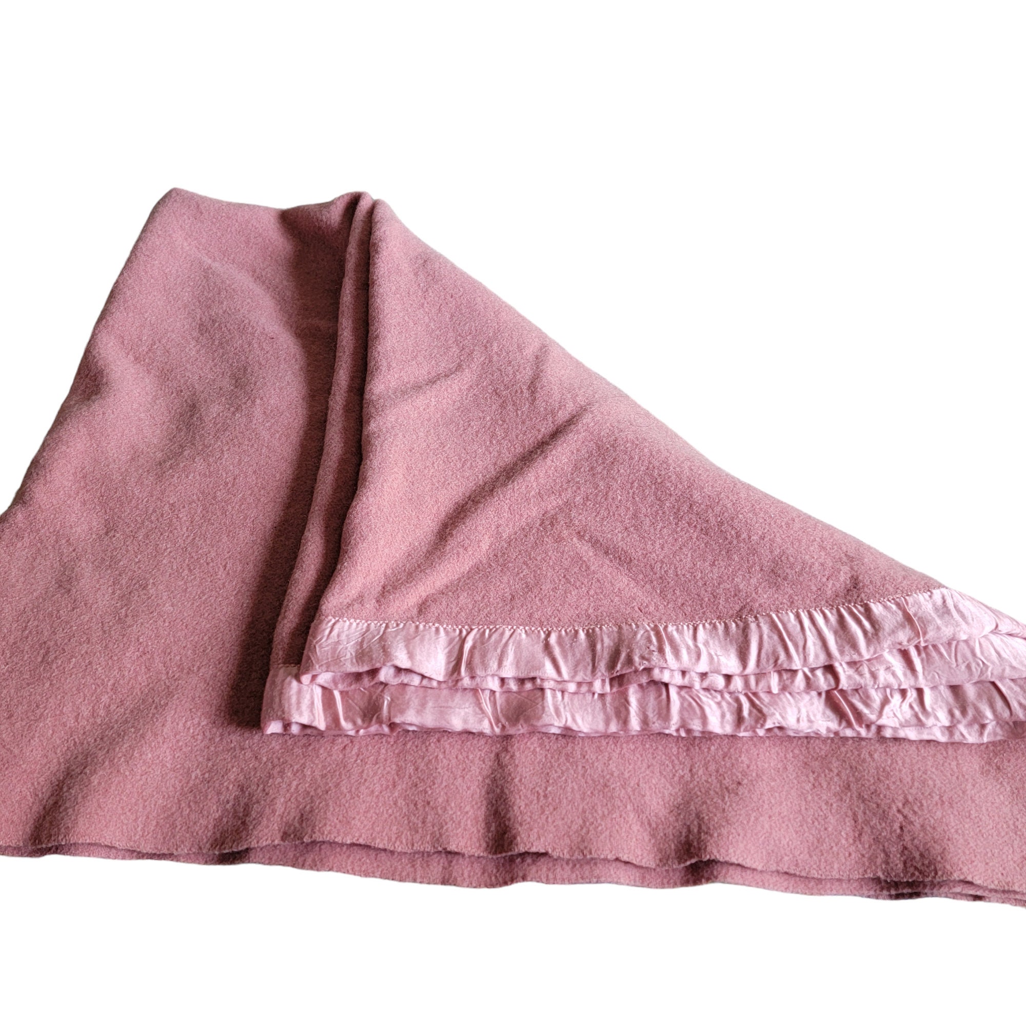 Vintage Dusty Rose Mauve Wool Blanket - Etsy