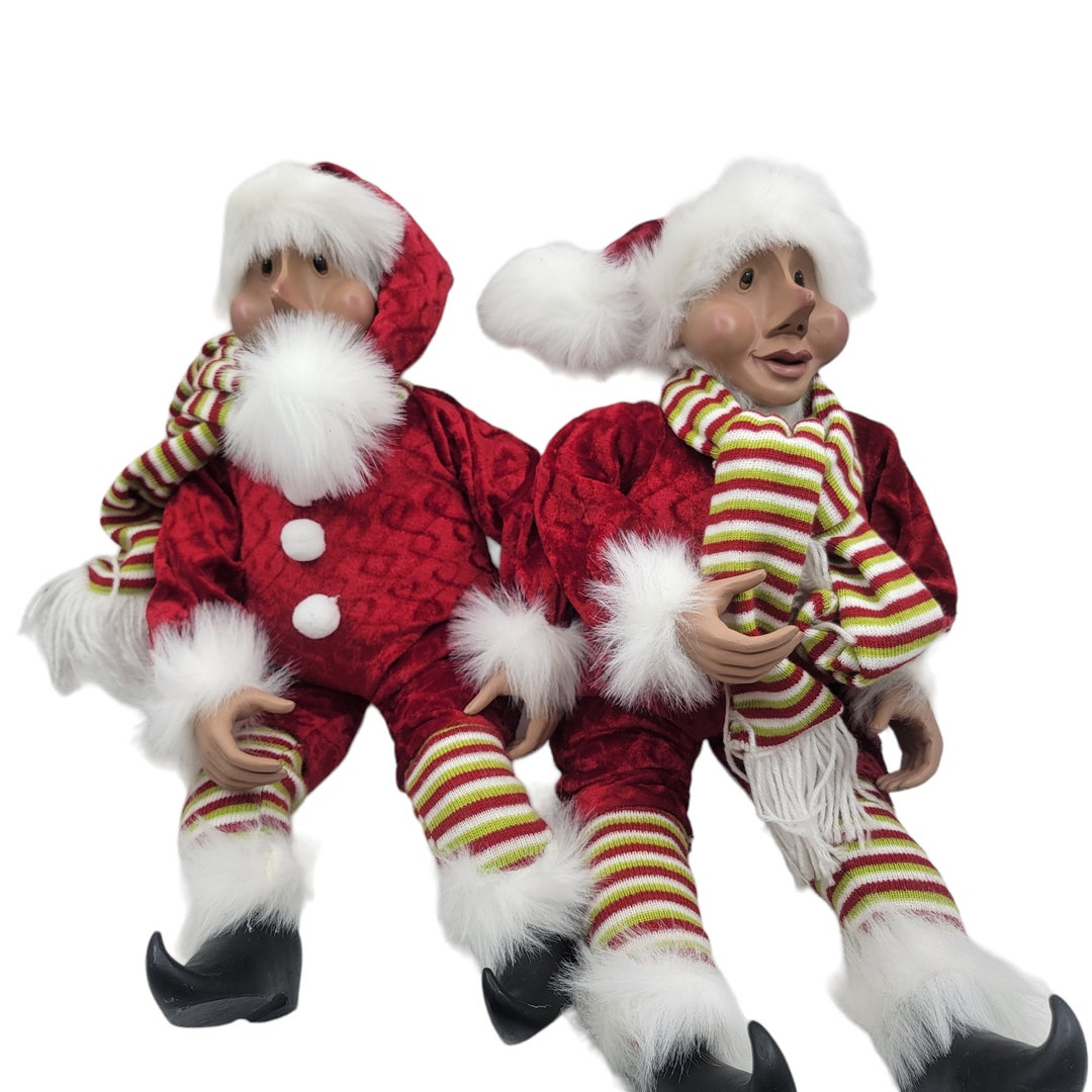 Large Poseable Vintage Christmas Elves - Etsy