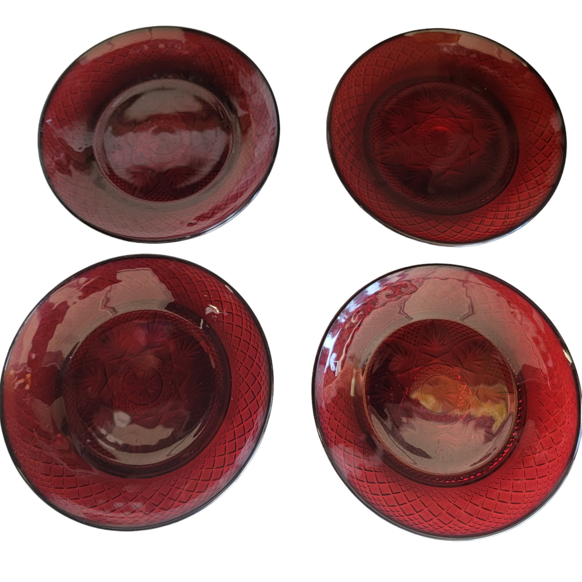 Vtg Luminarc Arcoroc Ruby Red Dinner Plates 8" Glass Plates Set of 4 ...
