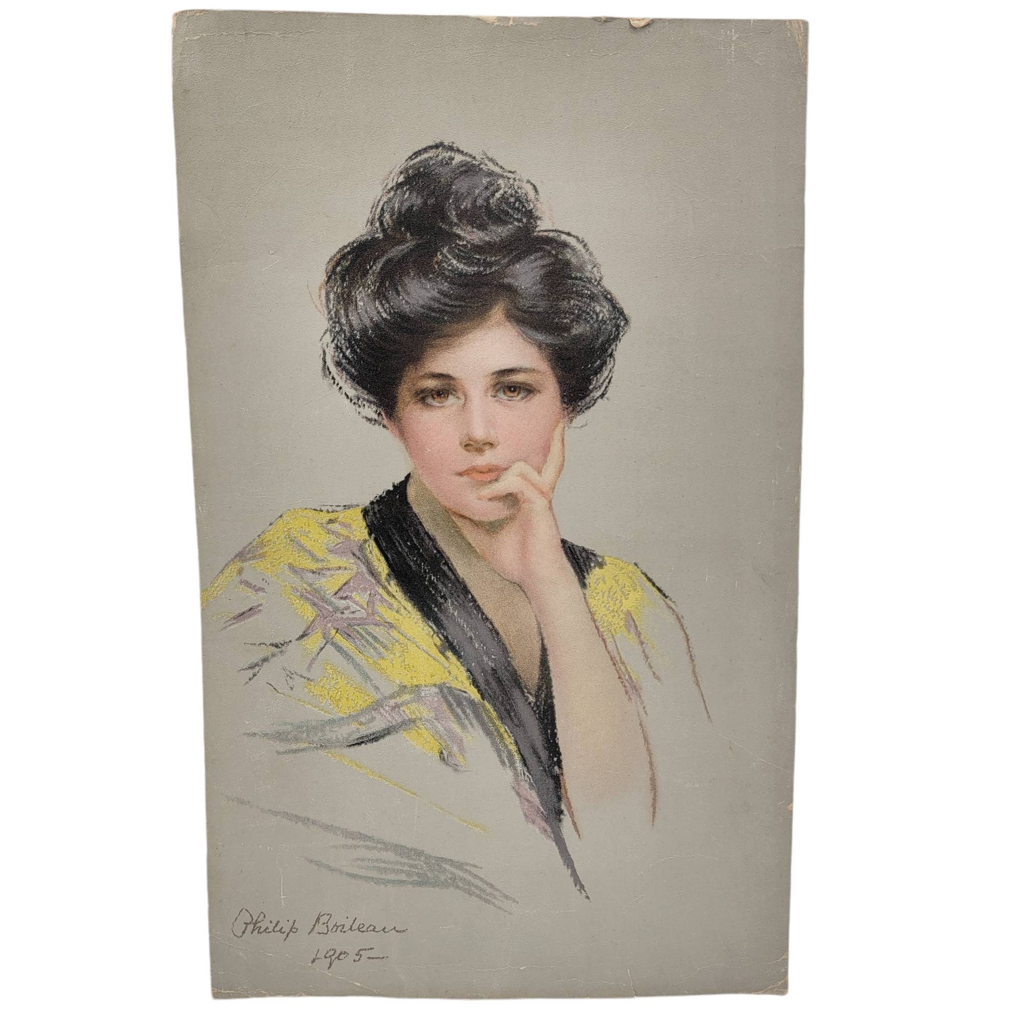 Antique Philip Boileau Lithograph Kimono Girl Victorian Woman - Etsy