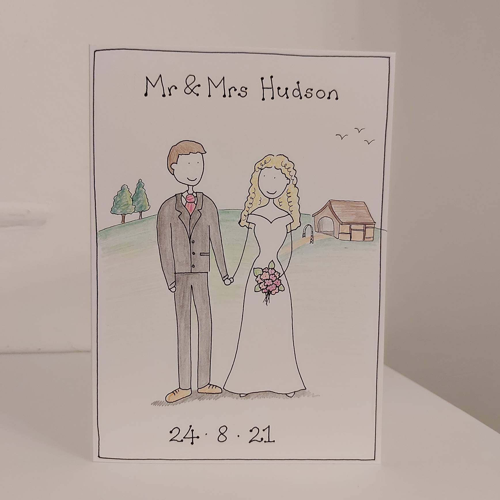 Bespoke Wedding Day Card Custom Made Wedding Celebration Card - Etsy UK