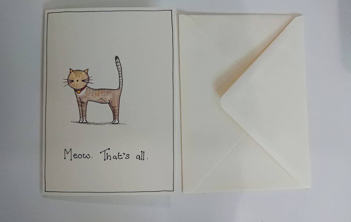Cat Birthday Card Blank Cat Card From the Cat Card - Etsy