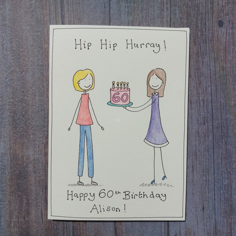 60th Birthday Card for Women Customisable 60th Card for Her - Etsy UK