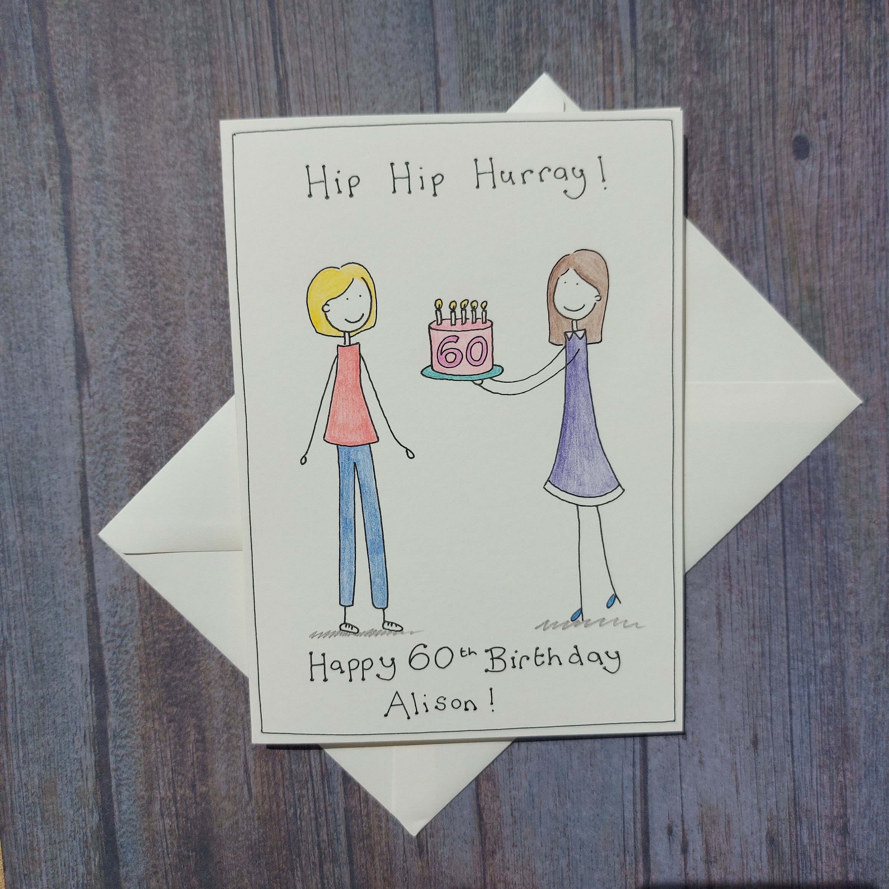 60th Birthday Card for Women, Customisable 60th Card for Her, for ...