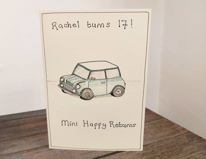 Vintage Mini Cooper Happy Birthday Card for Sons Daughters - Etsy