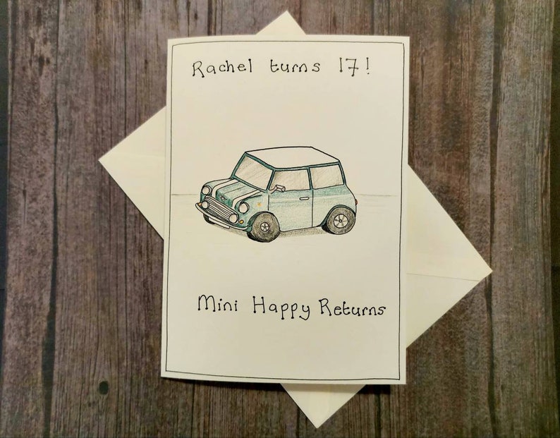 Vintage Mini Cooper Happy Birthday Card for Sons Daughters - Etsy