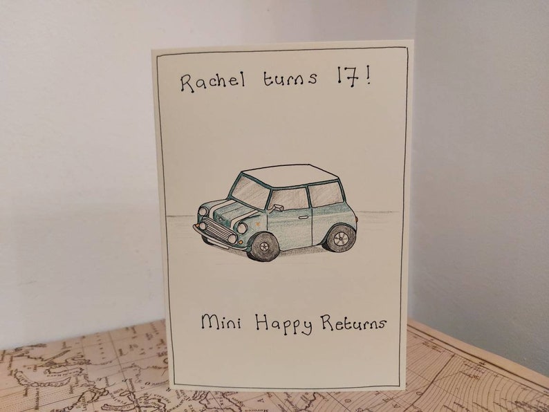 Vintage Mini Cooper Happy Birthday Card for Sons Daughters - Etsy