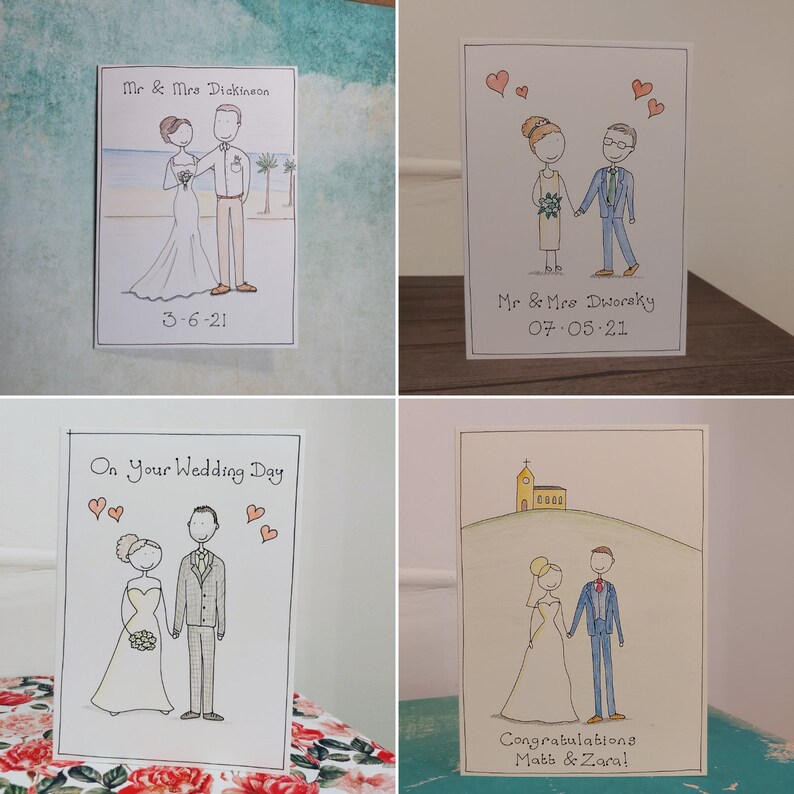 Bespoke Wedding Day Card Custom Made Wedding Celebration Card - Etsy UK
