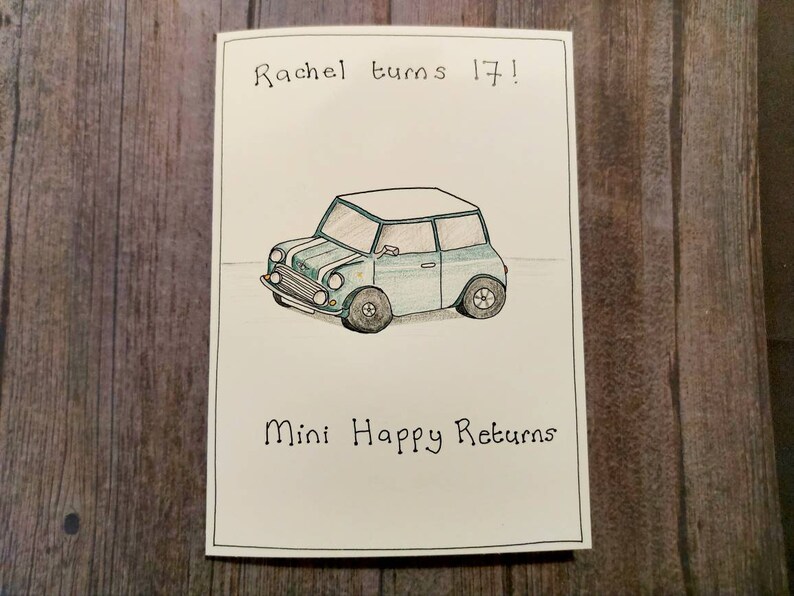 Vintage Mini Cooper Happy Birthday Card for Sons Daughters - Etsy