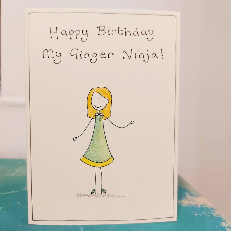 Ginger Birthday Card Ginger Ninja Card Redhead Card Card - Etsy UK