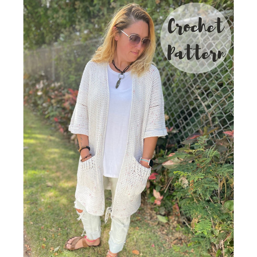 Crochet Pattern/ Crochet Spring Cardigan/ Beginner Crochet Sweater ...