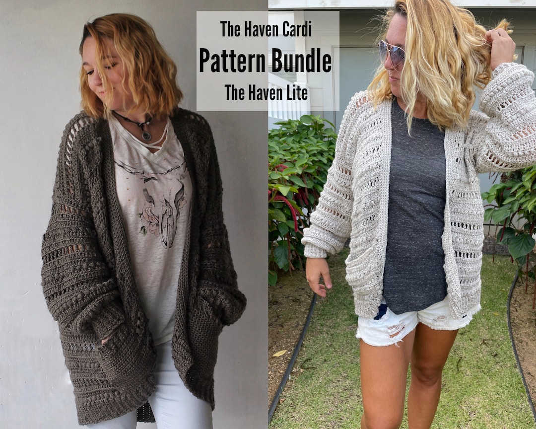 Crochet Pattern Bundle / the Haven and Haven Lite Cardi/ Crochet ...