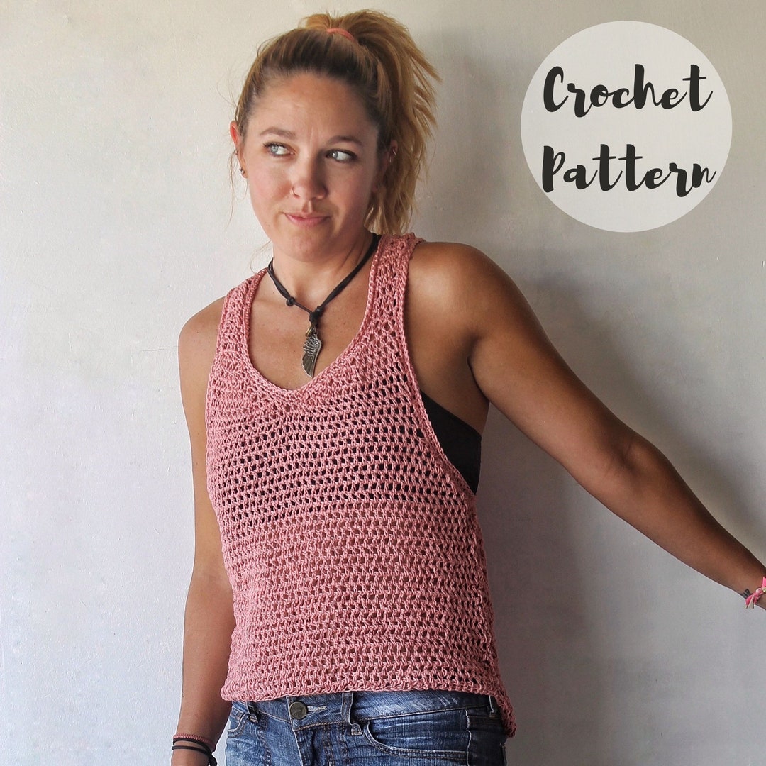 Crochet Pattern// the Rowan Racerback Tank// Crochet Tank Top Pattern ...