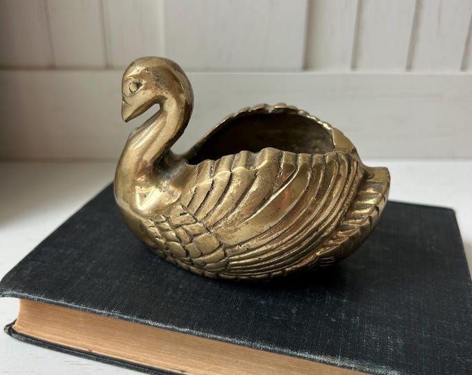Vintage Brass Swan Matchstick Holder | Vintage Brass Swan | Brass Swan ...