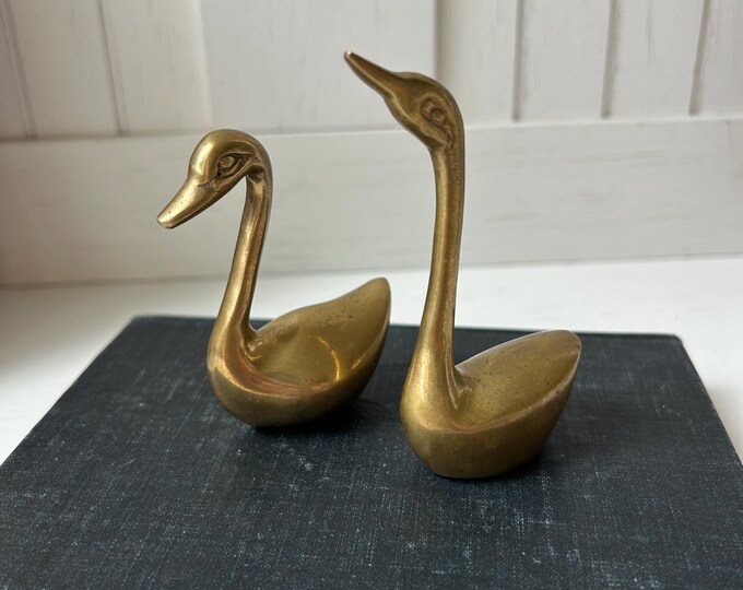 Vintage Brass Swan | Brass Swan Set | Vintage Brass Duck | Brass ...