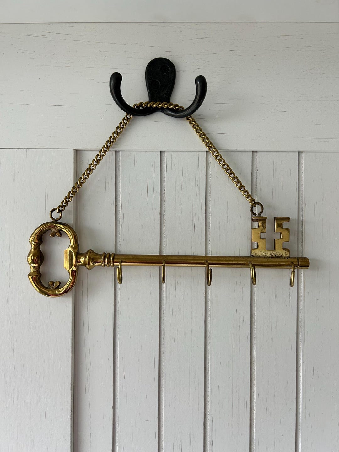 Vintage Key Hook Vintage Wall Hooks Vintage Key Organizer Brass Key ...