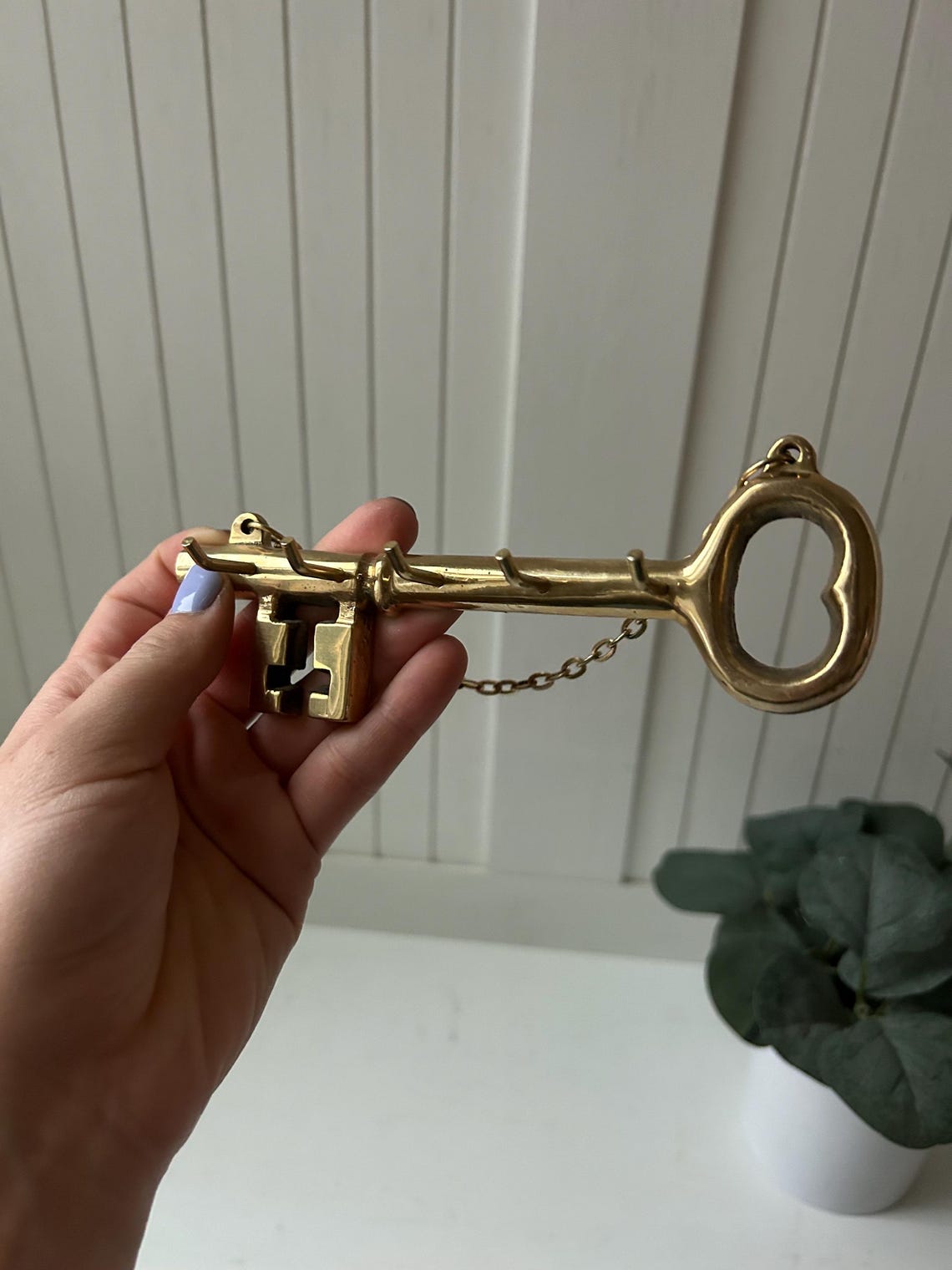 Vintage Key Hook | Vintage Wall Hooks | Vintage Key Organizer | Brass ...