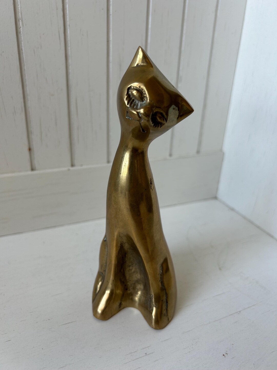 Vintage Brass Cat | Brass Cat | Vintage Cat | Brass Kitty | Cat Decor ...