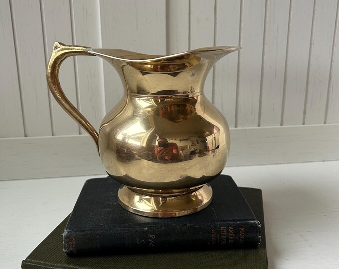 Vintage Brass Pitcher | Vintage Pitcher | Vintage Made in India Pitcher ...