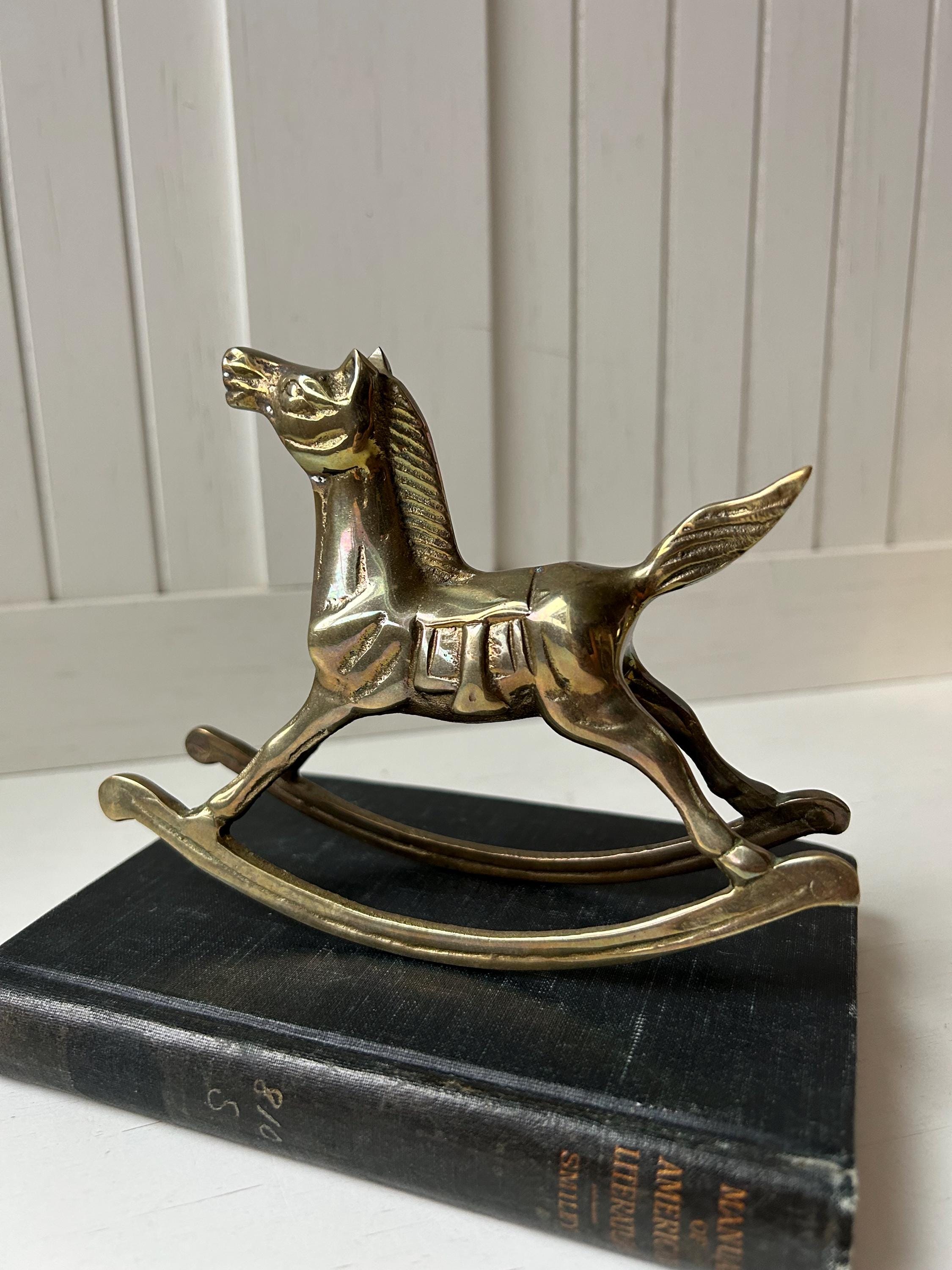 Vintage Brass Rocking Horse Vintage Rocking Horse Vintage Nursery Decor ...